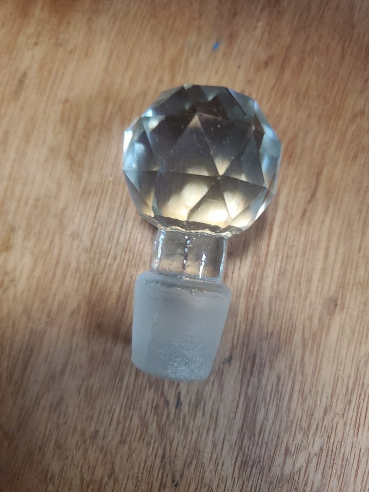 Vintage Prism Cut Glass Bottle Decanter Perfume Stopper Only GS865 ...