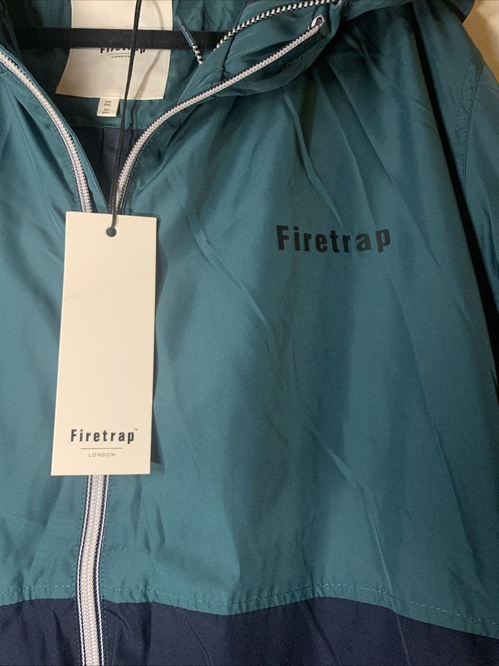 Firetrap Rain Jacket Green / Blue Size XXL 2 XL Brand New with Tags ...