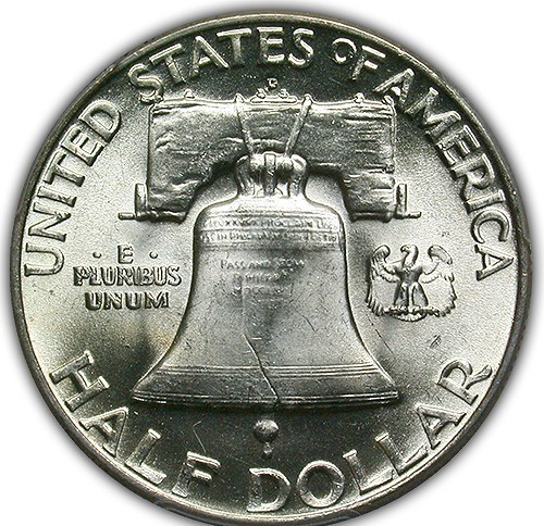 1950 D FRANKLIN HALF DOLLAR PCGS MS 64 FULL BELL LINES BRIGHT WHITE ...