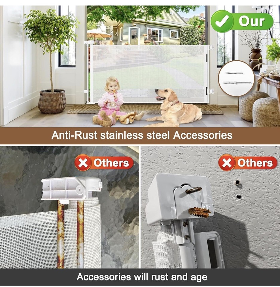 Weatherproof Outdoor Retractable Baby Gates, 55