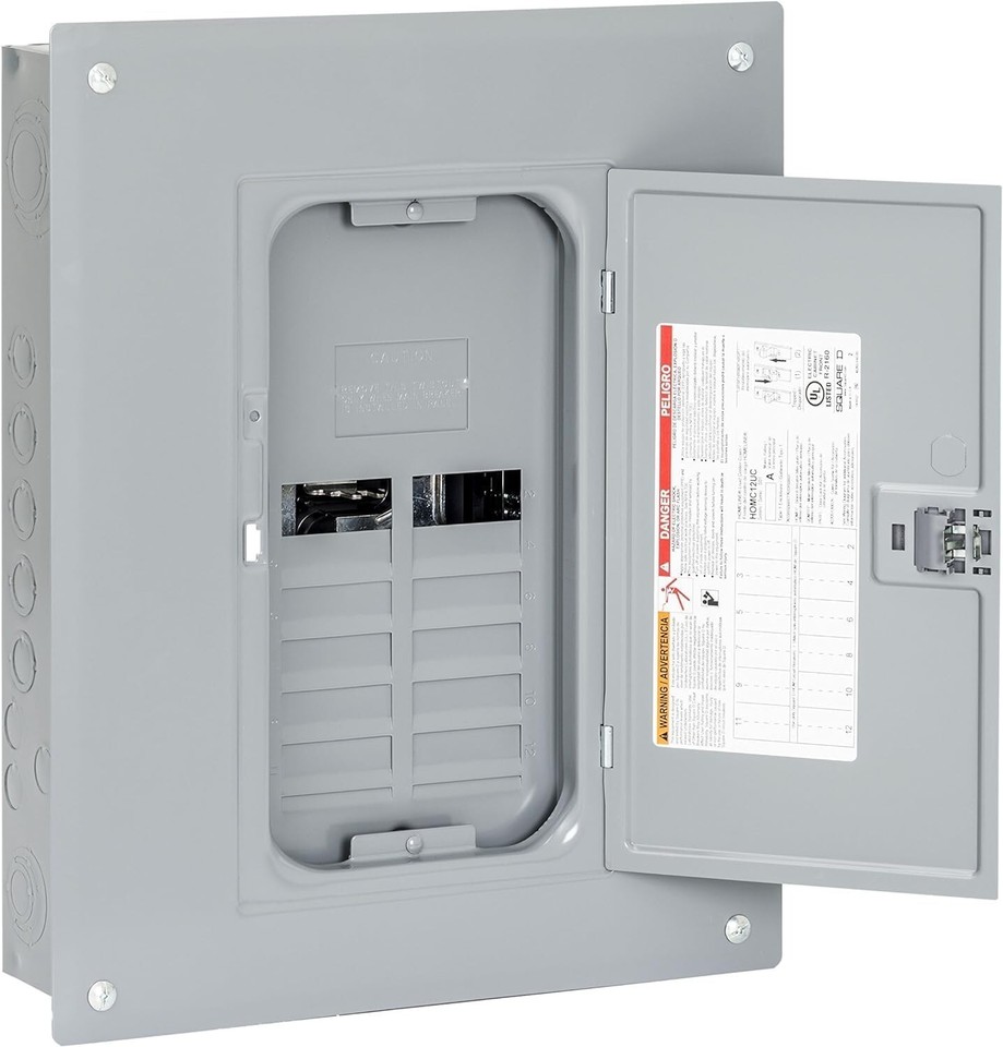 Square D 125-Amp 24-Circuit 12-Space Electric Main Breaker Load Center ...