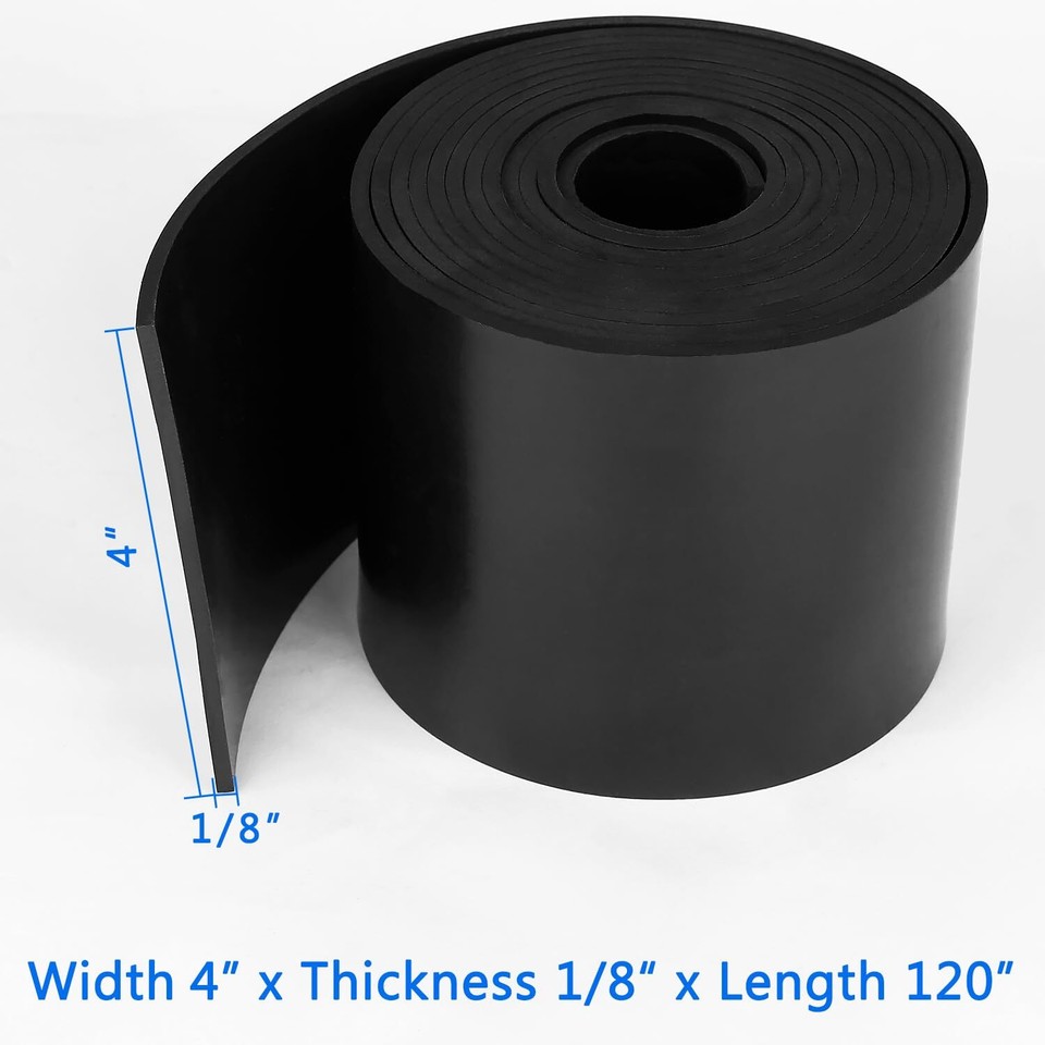 Solid Rubber Strips Rolls 4" Wide x 1/8" Thick x 120" Long Neoprene ...
