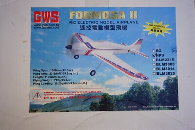 New GWS Formosa II RC Airplane ARF Kit | eBay