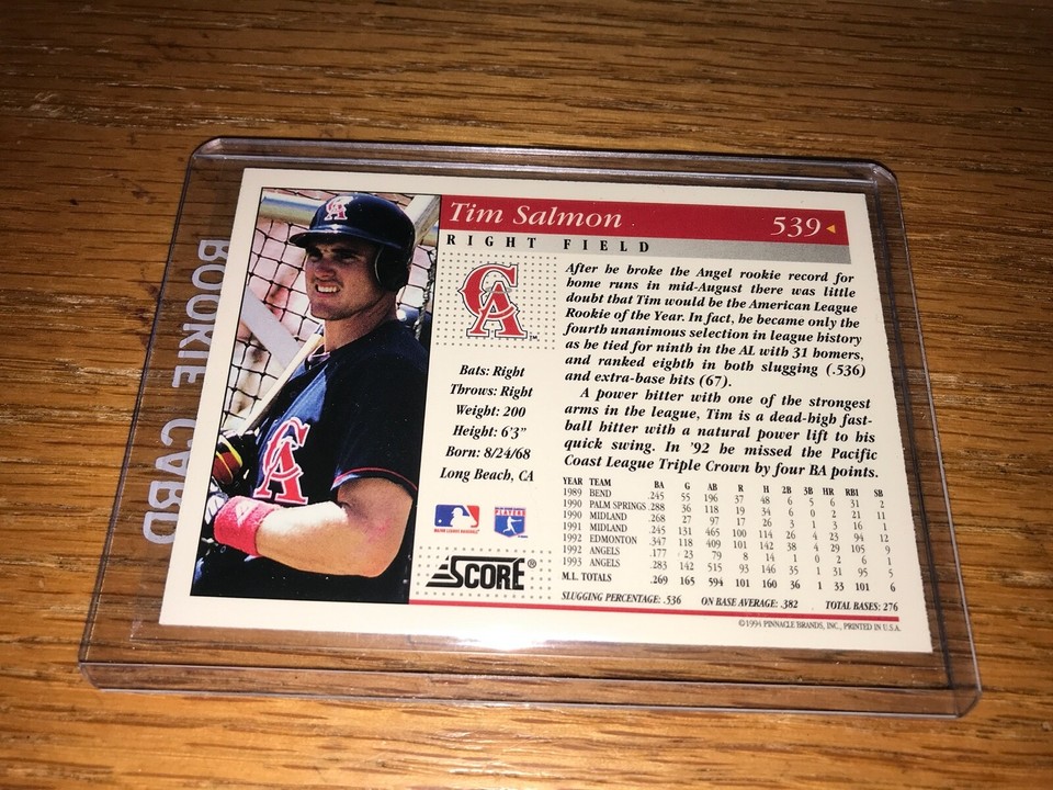 1994 Score Baseball Card #539 Tim Salmon | eBay