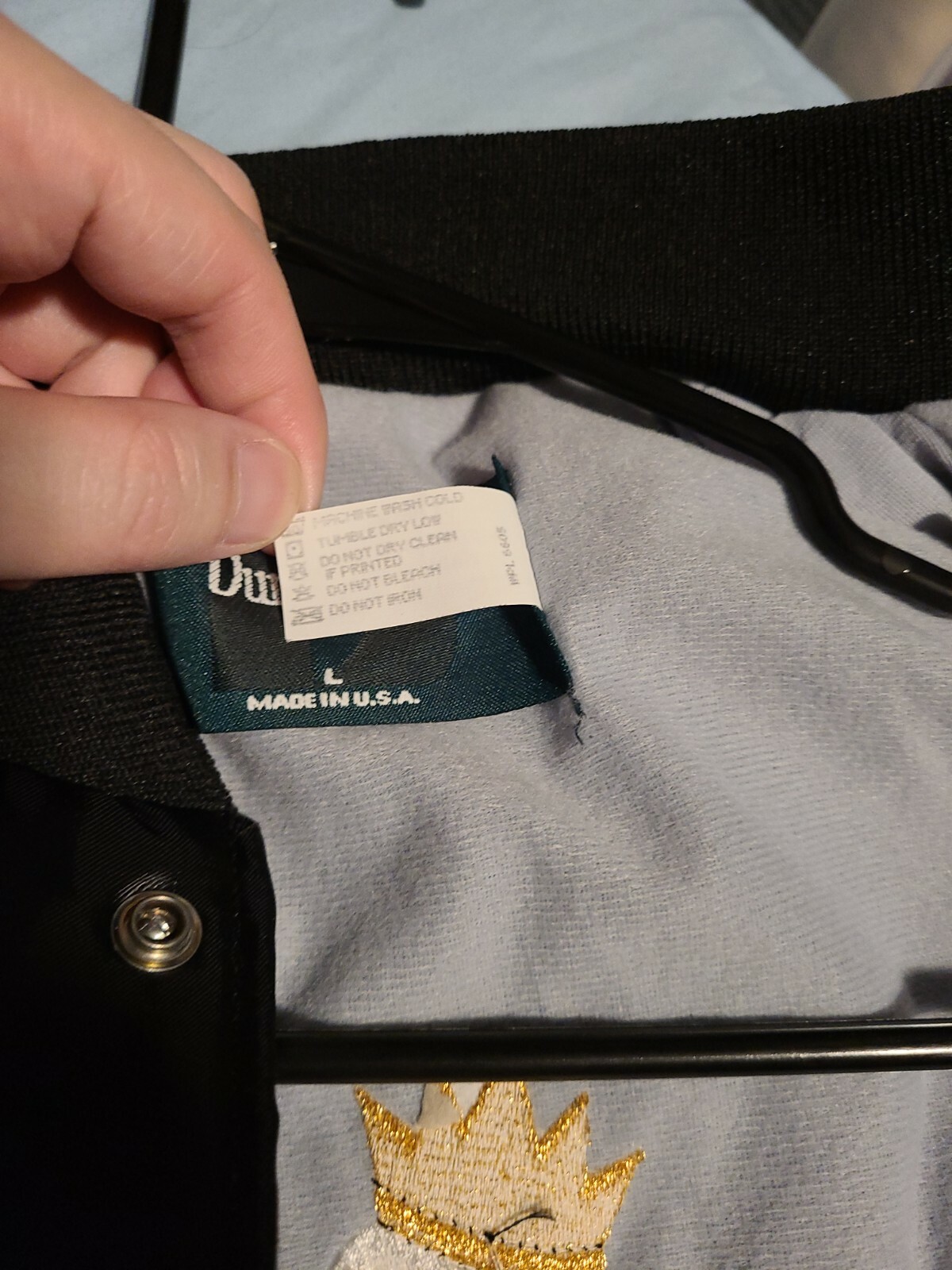 burger king jacket satin dunbrooke black vintage larg… - Gem