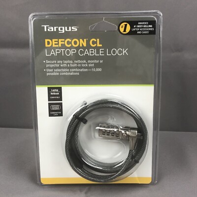 Targus Defcon CL Laptop Combination Cable Lock New | eBay