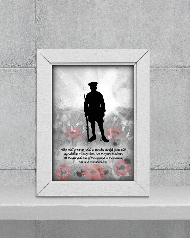Remembrance Day Poppy 'We Will Remember Them' Armed Forces Wall Art ...