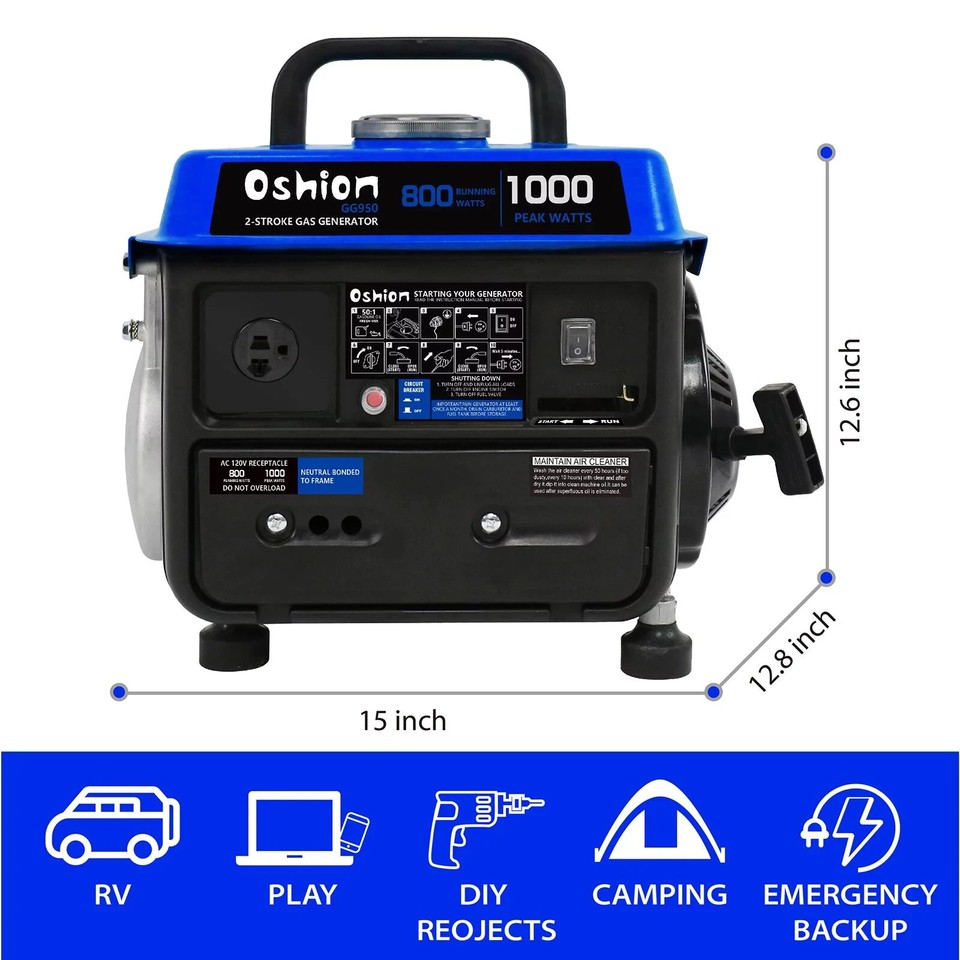 Oshion Zimtown 1000W Inverter Generator, Portable Generator for Home ...