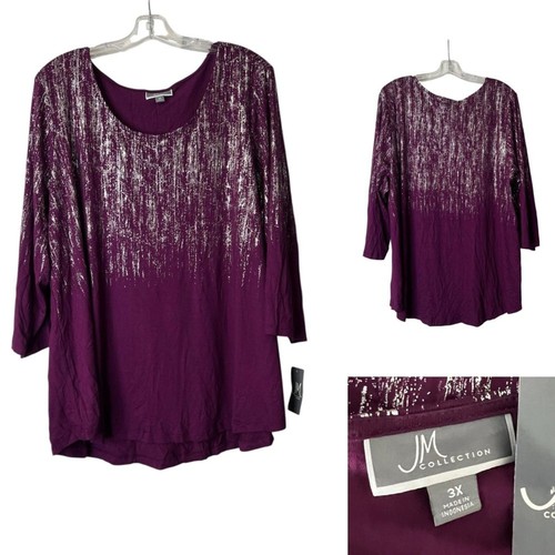 JM Collection Purple Women's Top plus size 3x | eBay