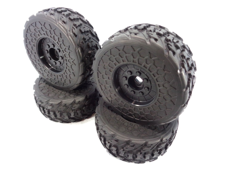 Arrma Fireteam 6s BLX dBoots Tires and Black 17mm Wheels Rims ARA7618 ...