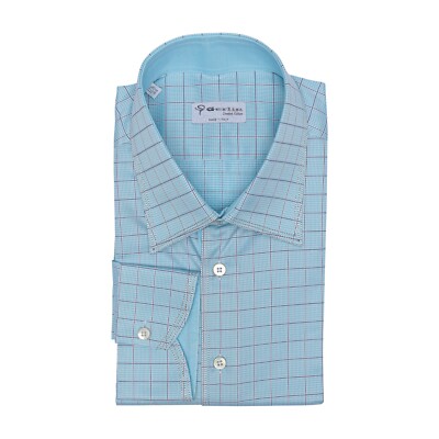 690$ LUXURY GERLIN Shirt Blue Tiffany ALUMO Cotton 15.5 - 39 1B BIJAN ...