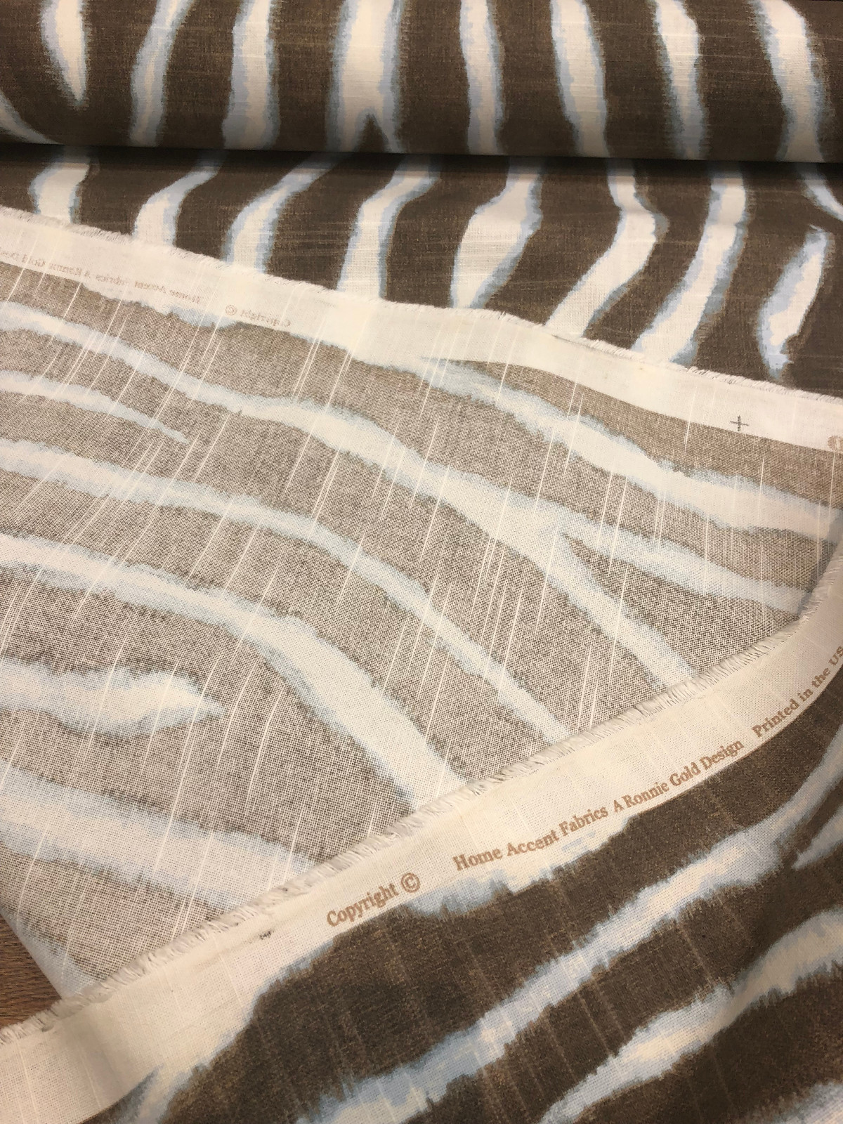 Zany Zebra Ice Blue Drapery Upholstery Home Accent Fabric By The Yard ...