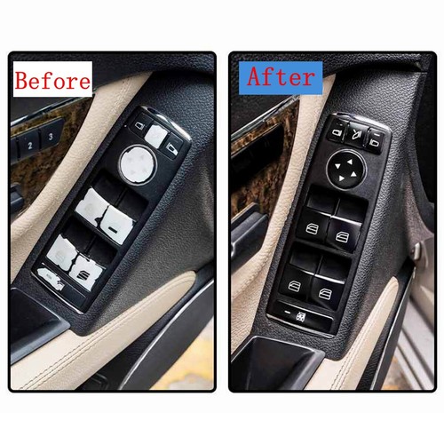 Black Window Button Trim Cover For Benz W204 W212 A B C E CLA CLS GLA ...