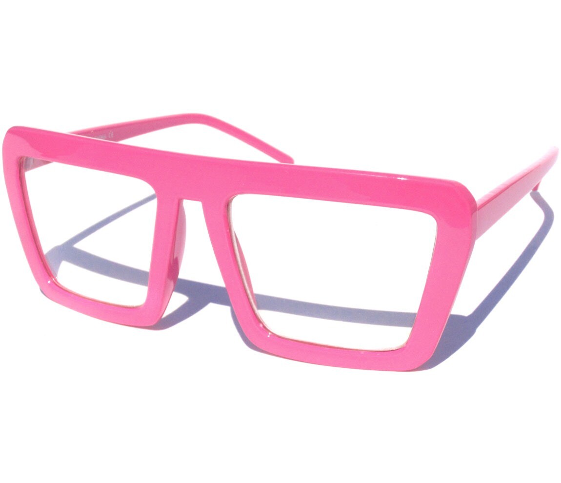 Neon Pink Nerd Glasses