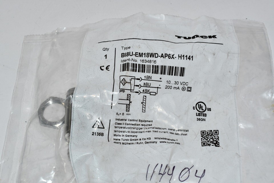 NEW Turck BI8U-EM18WD-AP6X-H1141 Inductive Sensor, 8 mm Range, M18 ...