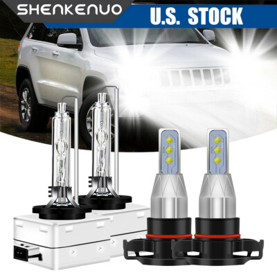 For Jeep Cherokee 2014 - 2018 - D3S HID Headlight + 5202 LED Fog Light ...