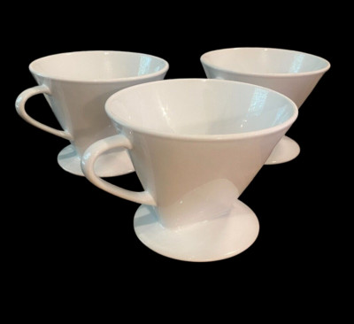 White Porcelain Coffee Pour Over Drip Filter Maker Shape 2 Ceramic ...