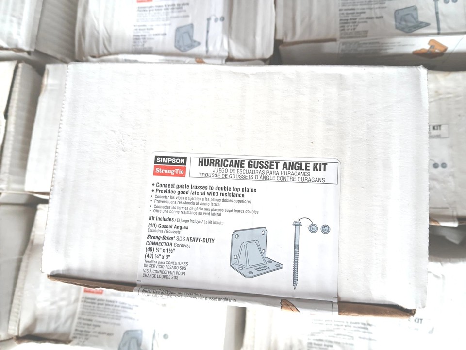 Simpson HGA10KT Hurricane Gusset Angle Kit Truss To Top Plate Framing 3 ...