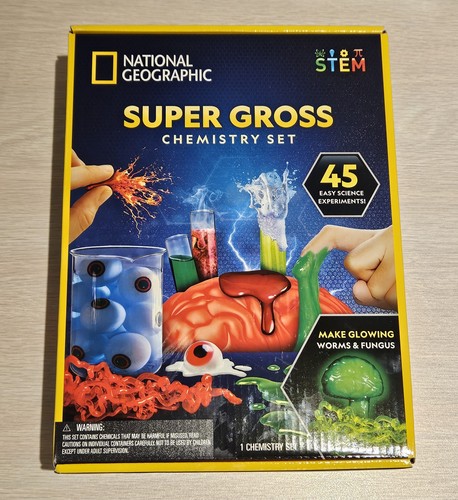 Kid's NATIONAL GEOGRAPHIC Super Gross Chemistry Set 45 Easy Science ...