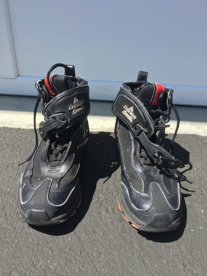 Icon Accelerant Motorcycle Boots - Men's 9.5 US / 43.5 EUR - 9.5/10 | eBay