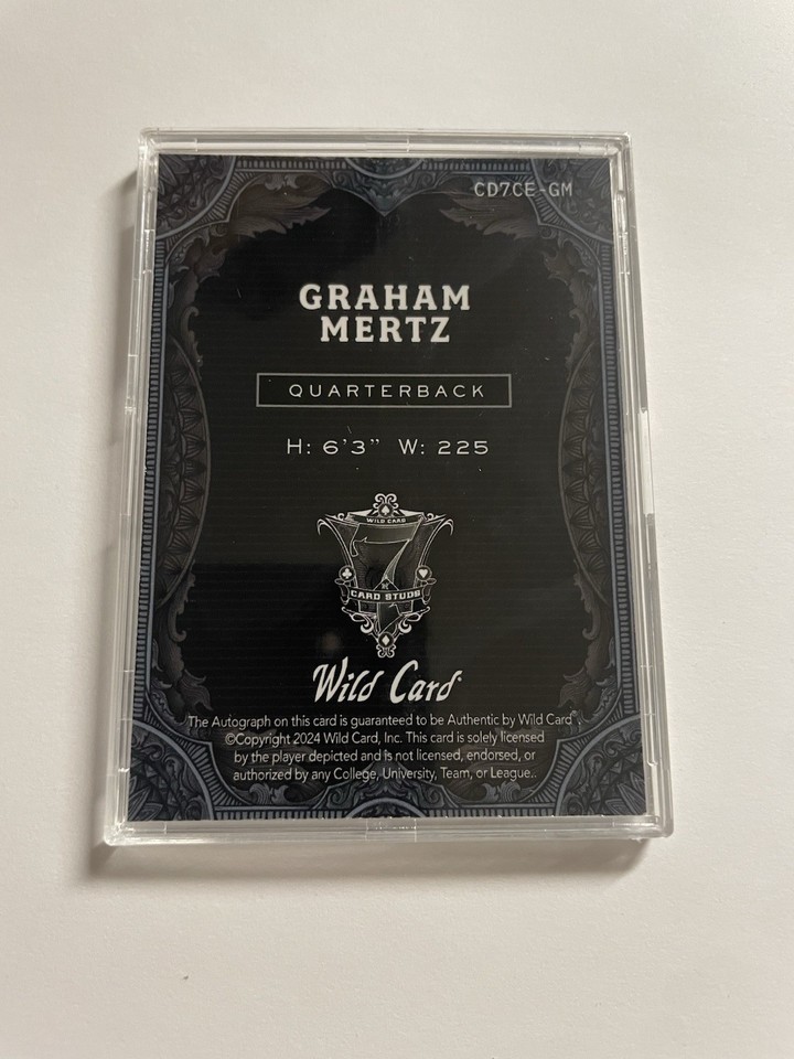 Graham Mertz 2024 Wild Card 7 Card Stud Diamonds FL Rookie Auto #d 2/2 ...