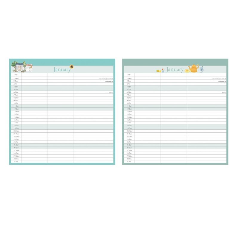 2026 Large Family Organiser Calendar 3 Column Planner With Notepad ...