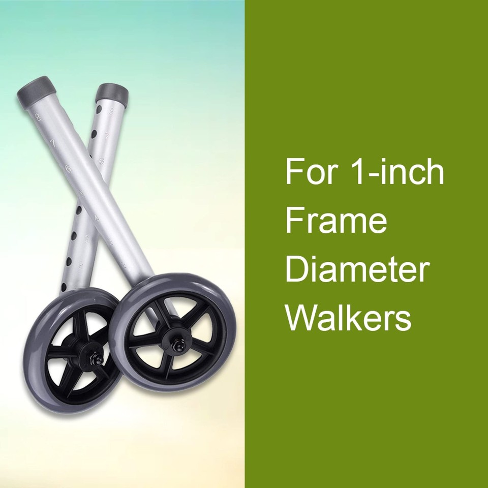Walker Wheel Set Convert Traditional Walker to Rolling Walker with 5 ...