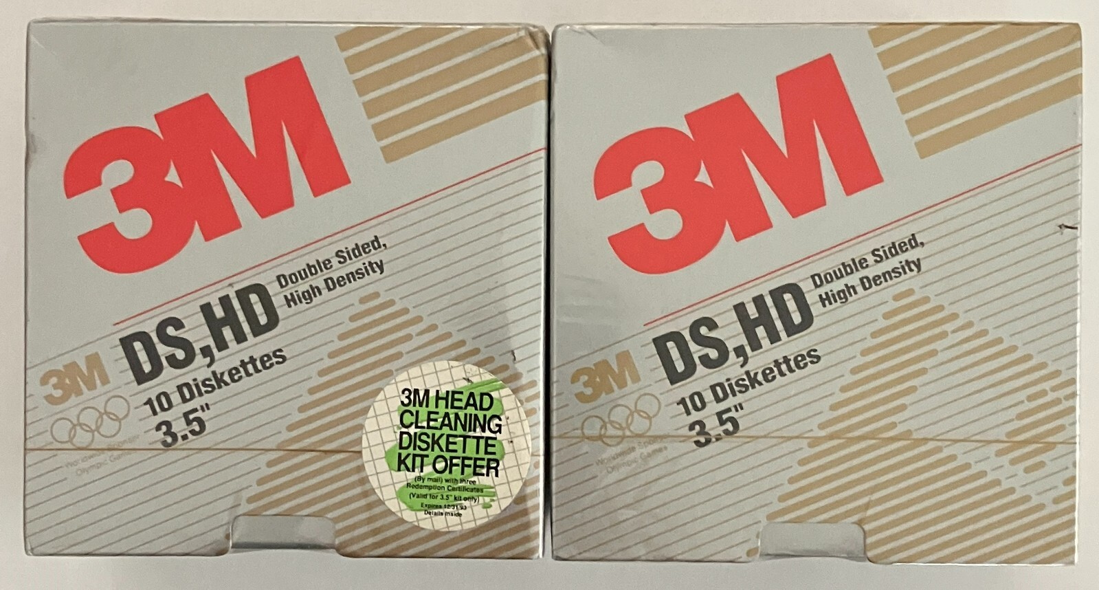 3.5-inch floppy disks, 3M vintage 1991, 2 boxes, 20 total DS HD sealed ...