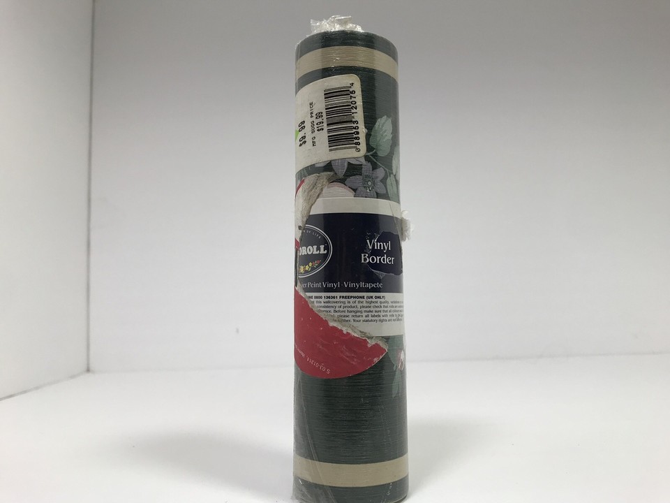 Coloroll Vinyl Wallpaper Border “MAJESTY” Colors Green Pink Floral 8 ...