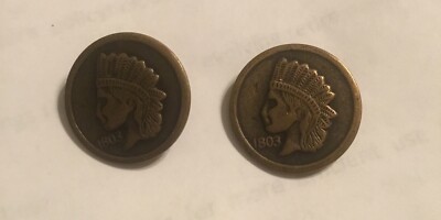 Vintage Indian Head 1803 Copper Button Pair | eBay
