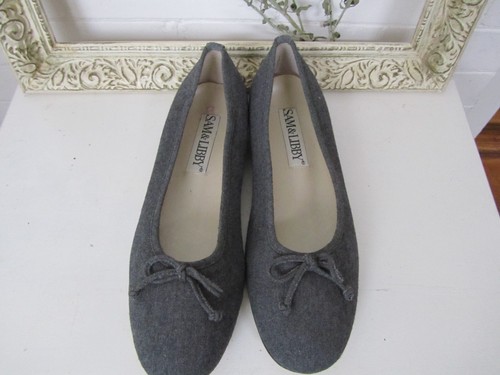 Sam and Libby Grey wool ballet flat 9M | eBay