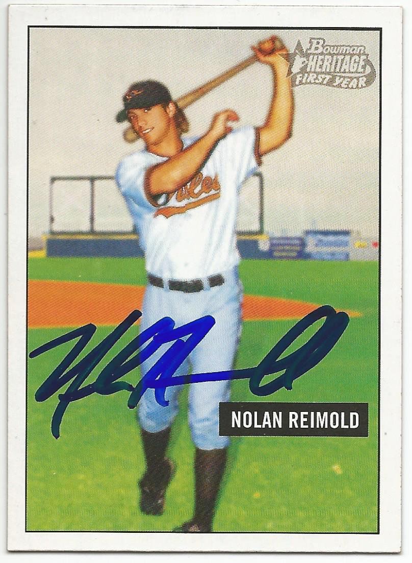 NOLAN REIMOLD Autographed Signed 2005 Bowman Heritage card Baltimore ...
