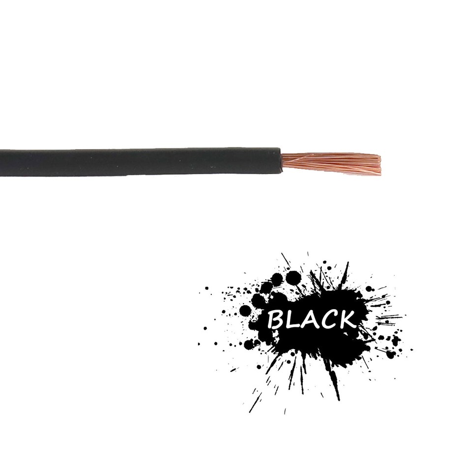 8 Ga Gauge Pure Copper Primary Wire Black Red High Temp Car Boat Power ...