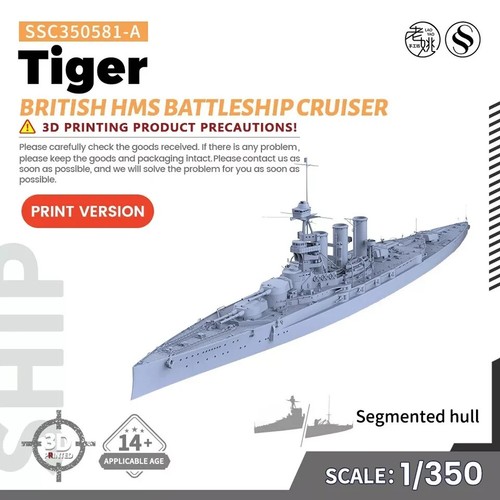 SSMODEL 1/350 Military Model Kit British HMS Tiger Battleship Cruiser ...