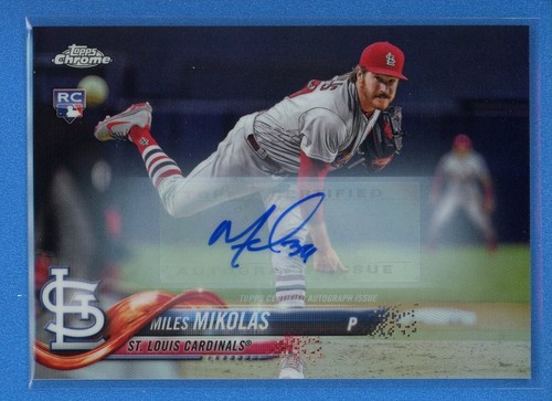 2018 Topps Chrome Update Autograph #HMT7 Miles Mikolas Cardinals Rookie ...