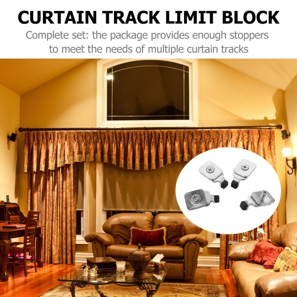 10 Pcs Flexible Curtain Rail Stopper Slide Track End Stops System Plug ...