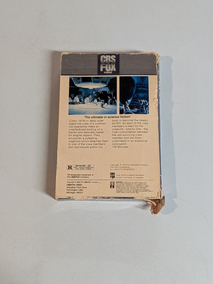 Alien CBS FOX Video VHS W11 | eBay