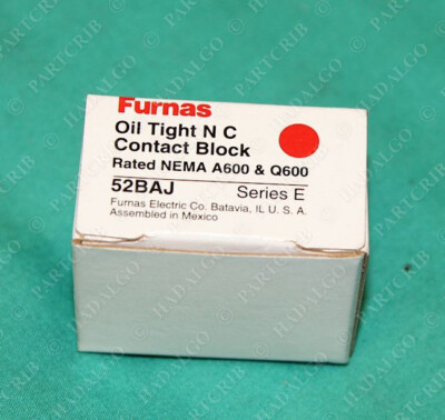 Furnas Electric 52BAJ Oil Tight Contact Block NEMA A600 & Q600 Push ...
