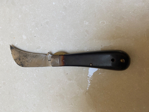 Camillus Pruning Hawk Hunting Knife USA Elephant Toe Sunfish Handle | eBay