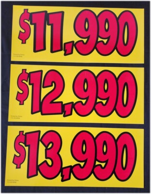 Car Dealer Windshield Stickers, Full Price Stickers, One Piece Pricer ...