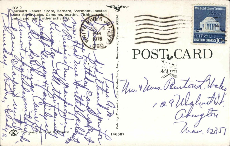 Barnard Vermont VT Store Storefront Station Wagon 1950s-60s Postcard | eBay