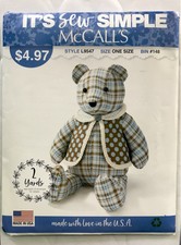 Simplicity Teddy Bear Sewing Pattern 2115 Its so Easy A2115 One Size 18 ...