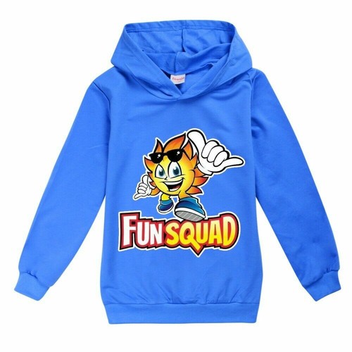 Kids Fun Squad Gaming Print Long Sleeve Hoodie Hooded Tops Jumper ...