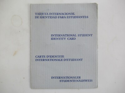 1963 International Student Identity Card - United States | eBay
