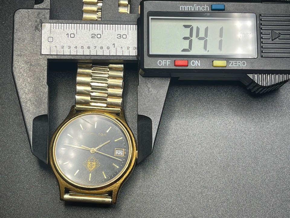 HAMILTON 9812 Quartz Mens Vintage Wrist Watch K OF C Logo | eBay