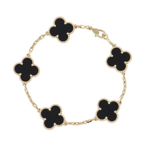 Van Cleef & Arpels Vintage Alhambra Bracelet 5 motifs 18K Yellow Gold ...