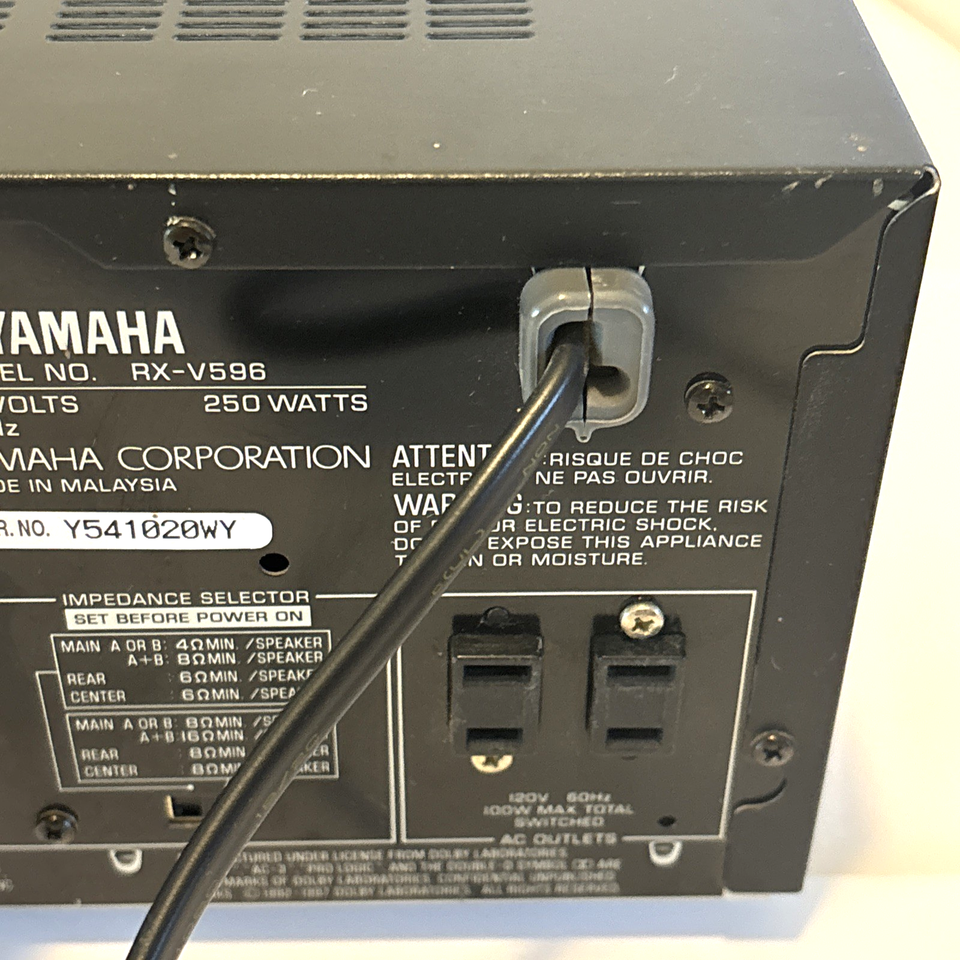YAMAHA RX-V596 Black Natural Sound Home Theater Stereo AV Receiver ...