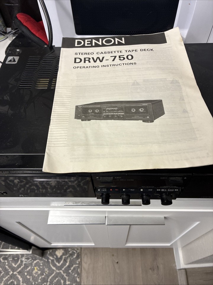 Vintage 1990 DENON DRW-750A Dubbing Stereo Double Cassette Tape Deck ...