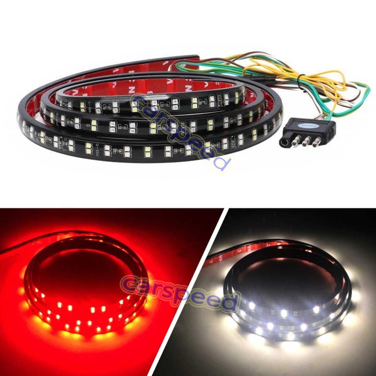 48"/60" DOUBLE ROW Rear Tailgate LED Light Strip Running Brake Signal ...