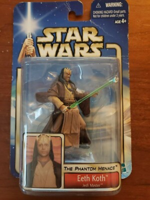 ‘02 Star Wars Phantom Menace Eeth Koth #56 Jedi Master Figure ...